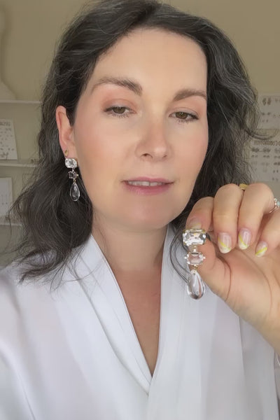 Sofia / / three tiered crystal earring – Hushed Commotion